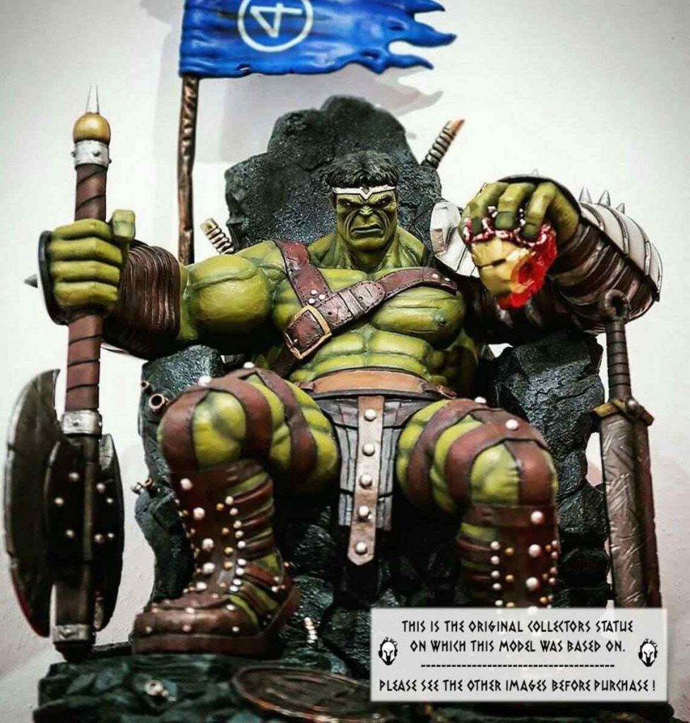 King Hulk on Throne Diorama Statue – STL Files for 3D Print – 3D Kiee Shop